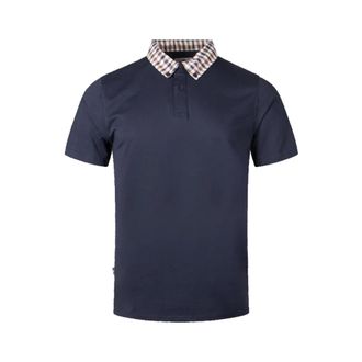 Aquascutum Karo-Ripp-Polohemd Navy - - Tops - Herren - Blau - M