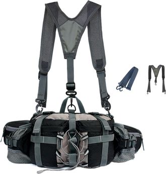 Generico Hüfttasche zum Wandern mit Flasche am Streifen für Männer und Frauen | Gürtelschlaufe mit 2 Wasserflaschenhaltern für Joggen, Trekking, Radfahren, Jag