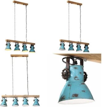 vidaXL Plafonnier 25 W bleu d&eacute;lav&eacute; 90x24x111 cm E27 - Luminaire Suspendu - Lampadaire - &Eacute;clairage Int&eacute;rieur - Plafond Lumineux - Design Industriel - Home &