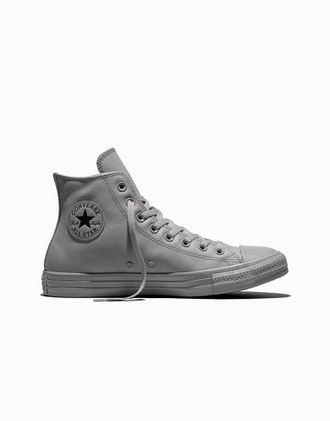 Converse Chuck Taylor All Star en cuir ton sur ton, gris classique/Total Eclipse