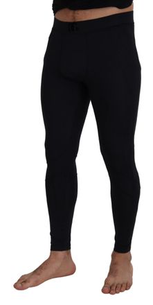 Dolce & Gabbana Mens Black Nylon Slim Fit Stretch Pants Elastane Spandex