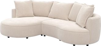 Vente-Unique Ecksofa Links - Chenille-Stoff - Beige - CEPRANO von Maison Céphy