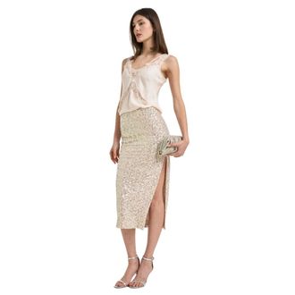 Pinko Pinko, Femme, Jupes, Beige, Taille: 40 FR Midi Skirts