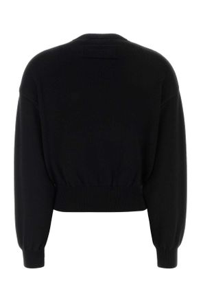 Givenchy Womens Black Wool Blend Sweater Exterior: Cotton Felpe