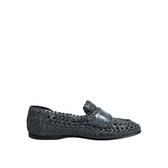 Dolce & Gabbana Blaue gewebte Lederslipper - - Shoes - Herren - Blau - 41 EU