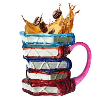 Generico B&uuml;cherbecher - Colored Book Cup, 2025 einzigartige B&uuml;cher, Batterien, Kaffee-Becher, Glasmaterial, buntes, Geschenk f&uuml;r Literaturliebhaber, Geschenk