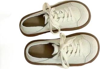 Generic NYSBH Chaussures &agrave; bout large Automne Lacets Chaussures plates Fille Harajuku Demi-Pantoufle Baskets Femme Split Chaussures, beige, 37.5 EU