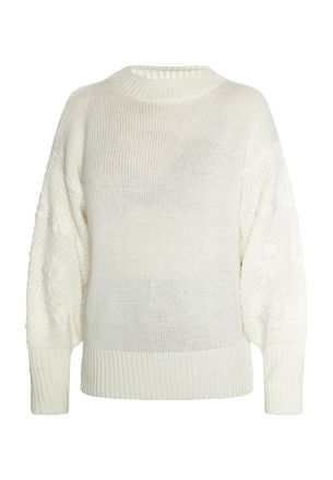 Usha Strickpullover Damen Wollwei&szlig;