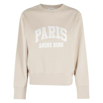 Anine Bing Femme, Sweatshirts et sweats &agrave; capuche, Beige, Taille: 36 FR Harry Shrunken SweaT-shirt Paris