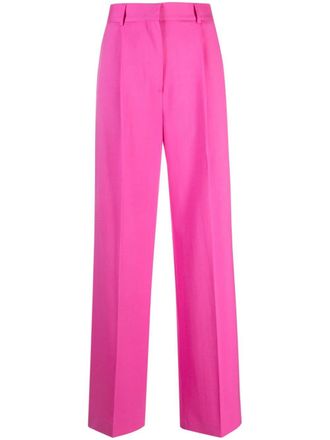Msgm pantalon droit à design plissé - Rose