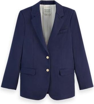 Scotch & Soda Blazer Boyfriend Gabardine Twill, Bleu Marine 410, XL