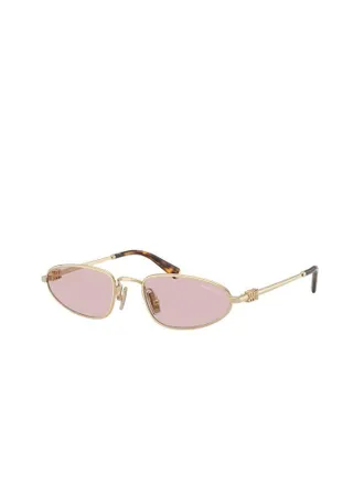 Miu Miu Womens Miu Sunglasses Pink-Gold Metal Eyewear - Pink/gold