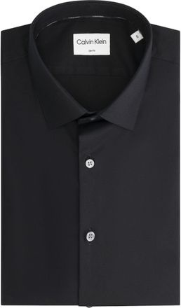 Calvin Klein Herren Slim ESNTL POPLIN NOS STR SLD Hemden, Schwarz (Black), L