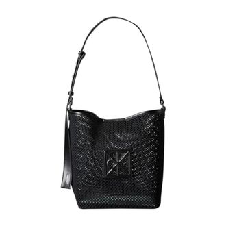 Calvin Klein Mesh Bucket Bag - - Bags - Damen - Schwarzk - ONE SIZE