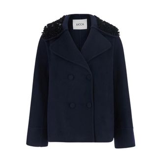 Jucca Mantel mit verziertem Kragen - - Jackets - Damen - Blau - XS