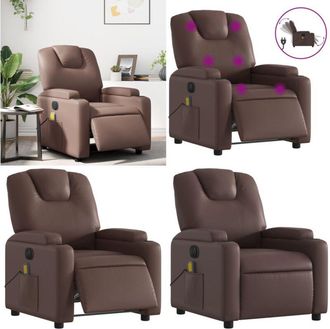 vidaXL Massagesessel Elektrisch Braun Kunstleder - Massage Stuhl - Relaxsessel - Elektrischer Sessel - Fernsehsessel - Leder Sessel - Home & Living