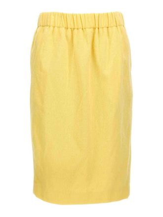 Dries Van Noten Jupe Midi - Jaune