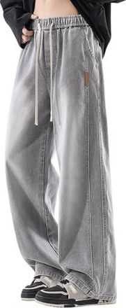 Generic Jean Homme Jeans Homme Jean Homme Regular Confortable Classique Ample Drap&eacute; Fluide Entrejambe Confortable - Coupe Large A&eacute;r&eacute;e Id&eacute;ale pour Tenues Casua