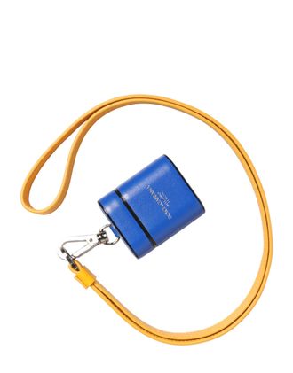 Dolce & Gabbana Calfskin Leather Logo Strap AirPods Case - Blue
