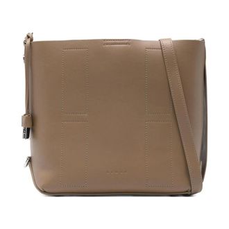 Hogan Femme, Sacs, Brun, Taille: ONE Size Sac fourre-tout en cuir avec d&eacute;tail en relief