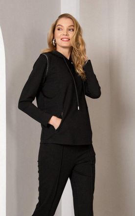 Passioni Hoodie Tunnelzug am Kragen und Lurex Details