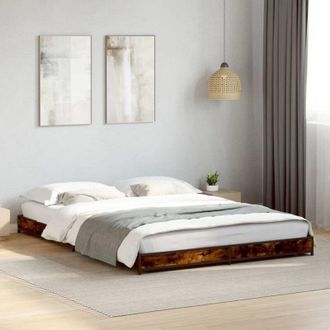 vidaXL Cadre de lit sans matelas ch&ecirc;ne fum&eacute; 120x200 cm Vidaxl