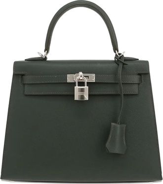 Hermès sac à main Kelly 25 en cuir (2025) - Vert