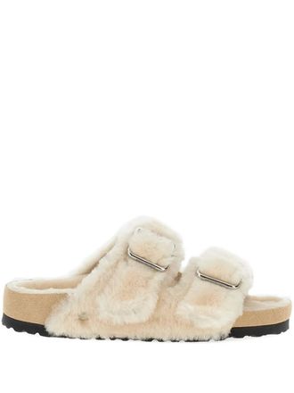 Birkenstock sandales Arizona Big Buckle en peau lainée - Tons neutres
