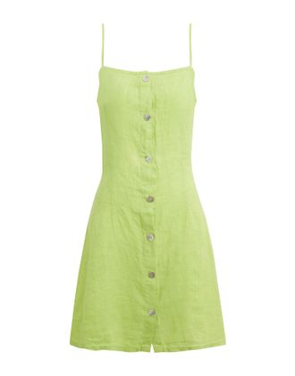 8 by YOOX LINEN BUTTON-FRONT MINI SLIP DRESS
