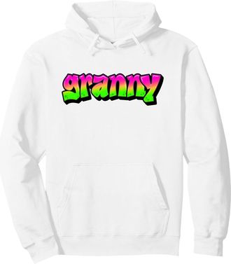 BDAZ Granny Grandmother Graffiti Gr&uuml;n Rosa Schriftzug Pullover Hoodie