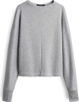 someday Damen Sweatshirt | UTIBBY Detail Loose Sweatshirt aus weichem Viskose Mix Hazy Fog Melange, 42