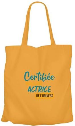 Fabulous Tote Bag Sac Shopping en Toile Orange - Certifi&eacute;e meilleure Actrice de lunivers Cinema Theatre com&eacute;dienne - 10 L