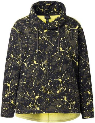 Ulla Popken Sweatshirt Sweatshirt Schmetterlinge Stehkragen Langarm