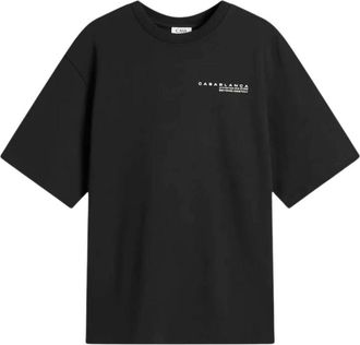 Casablanca Homme, Tops, Noir, Taille: 2XL Glitch Orchid Oversized Short Sleeve T-Shirt