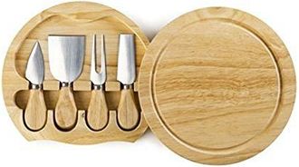 Ibili 782750 Set de Couteaux &agrave; Fromage, INOX, Marron, 21 x 21 x 4 cm