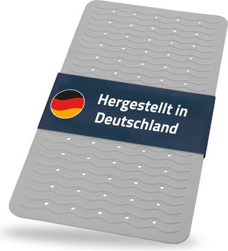 Ridder Badewanneneinlage Playa 38x80cm, grau, 100% TPE | Made in Germany Badewannenmatte aus hautfreundlichem TPE. Maschinenfeste Antirutschmatte mit Saugn&auml;p