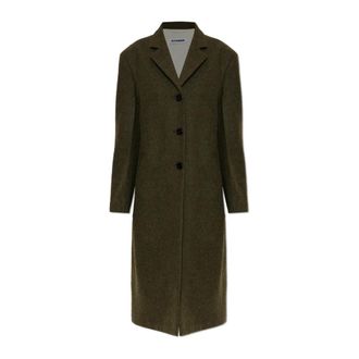 Jil Sander Loden Wollmantel - - Coats - Damen - Gr&uuml;n - L