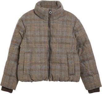 s.Oliver Winterjacke Outdoor-Jacke Karierte Wollmix-Jacke mit Ballon-Saum