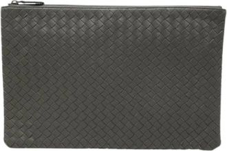 Bottega Veneta Pre-owned Gewebte Leder Clutch - - Pre-owned - Damen - Grau - ONE SIZE