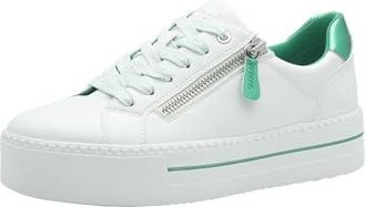 Jana Femmes Baskets &agrave; Plateau avec Fermeture &eacute;clair Vegan, Blanc (Blanc/Vert), 39 EU