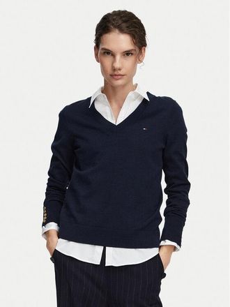 Tommy Hilfiger Pullover Jersy Wine WW0WW40098 Dunkelblau Regular Fit