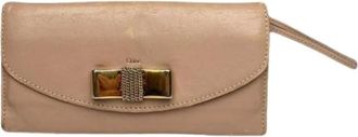Chlo&eacute; Portefeuille Vintage Pr&eacute;-poss&eacute;d&eacute; - Femme - Pre-owned - Beige - Taille: ONE Size