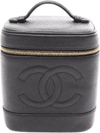 Chanel Sac &agrave; main matelass&eacute; Coco Mark en cuir grain&eacute; Pre-owned - Femme - Pre-owned - Noir - Taille: ONE Size