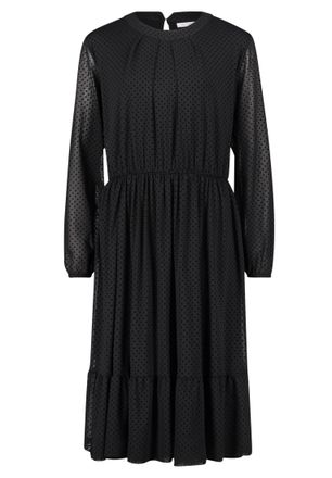 Betty & Co Damen Stufenkleid Langarm 40, Schwarz/Schwarz