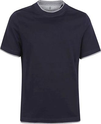Brunello Cucinelli Homme, Tops, Bleu, Taille: S T-Chemises