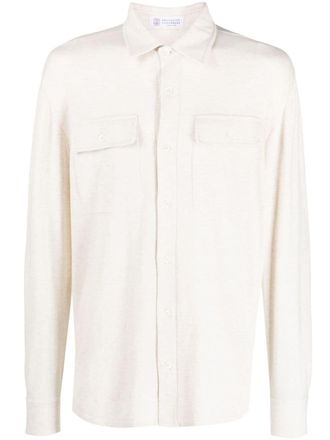 Brunello Cucinelli chemise en coton &agrave; manches longues - Tons neutres