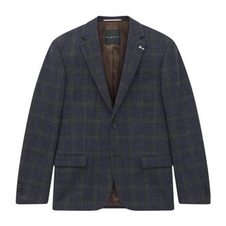 Bugatti Klassischer karierter Blazer - - Suits - Herren - Blau - 3XL