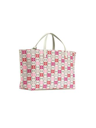 Pinko Womens Shopper Bag White-Fuchsia-Red Polyethylene Polyurethane Cowhide Shopper-bags