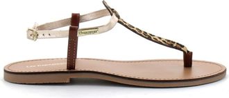 Les Tropeziennes Femme, Chaussures, Brun, Taille: 41 EU Sandales l&eacute;opard &agrave; anneau dorteil