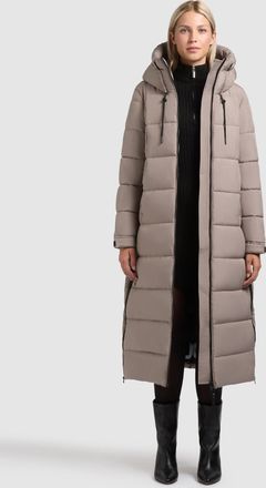 Khujo Steppmantel KHUJO DERIA4, Damen, Gr. XL, greige, 100% Polyester, unifarben, eingesetzt elastischer Bund mit Klettverschluss, M&auml;ntel Steppmantel, Topse